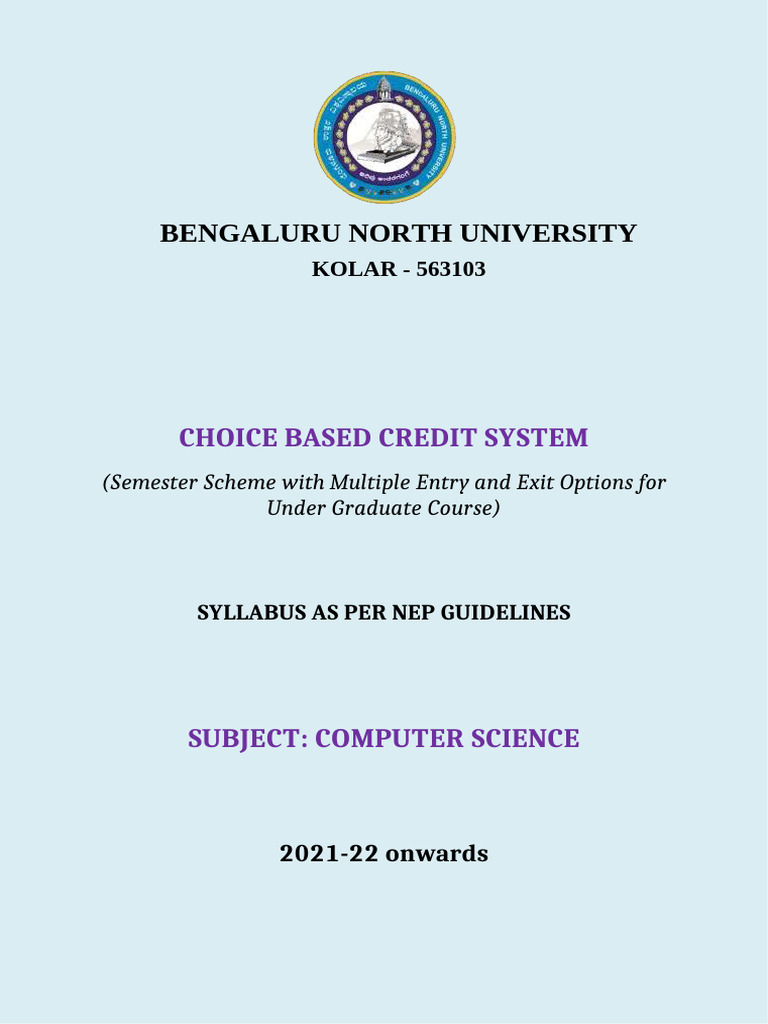 I and II Semester BSC NEP Syllabus | PDF | Pointer (Computer Programming) | Control Flow