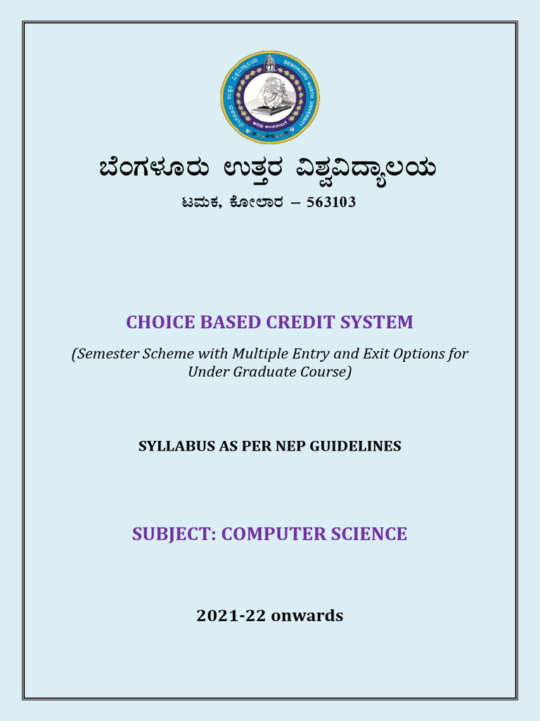 Computer Science NEP Syllabus 1and 2 | PDF | Pointer (Computer Programming) | Control Flow