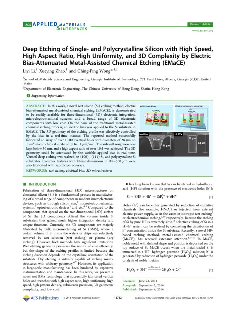 MaCE-2 Electric Biased MaCE | PDF | Materials | Physical Sciences