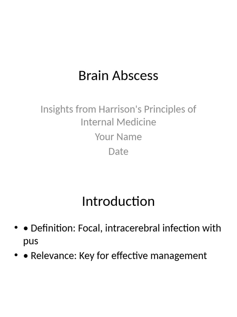 Brain Abscess: Diagnosis and Treatment Guide | PDF