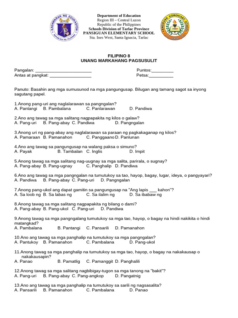 Filipino 8 Q1 | PDF