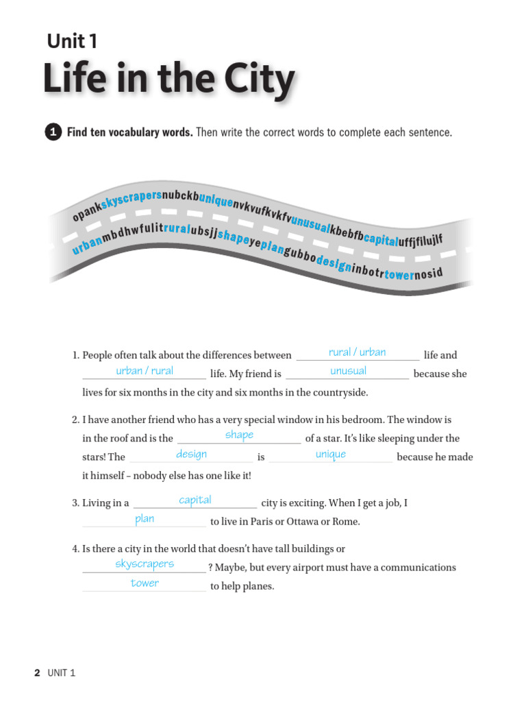 Vocabulary and Grammar in Urban Life | PDF | Sunset