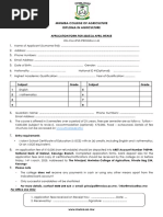 Unima Odel Application Form | PDF