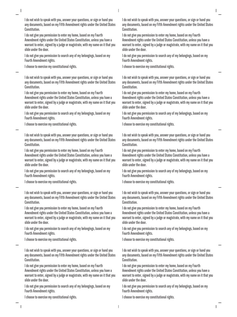 Aclu - Spanish Ice Cards 8.5x11-2 | PDF | Search Warrant | Fourth ...