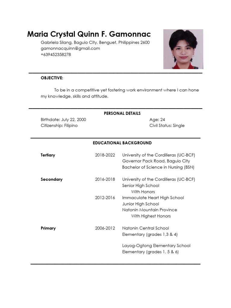 Gamonnac Resume | PDF