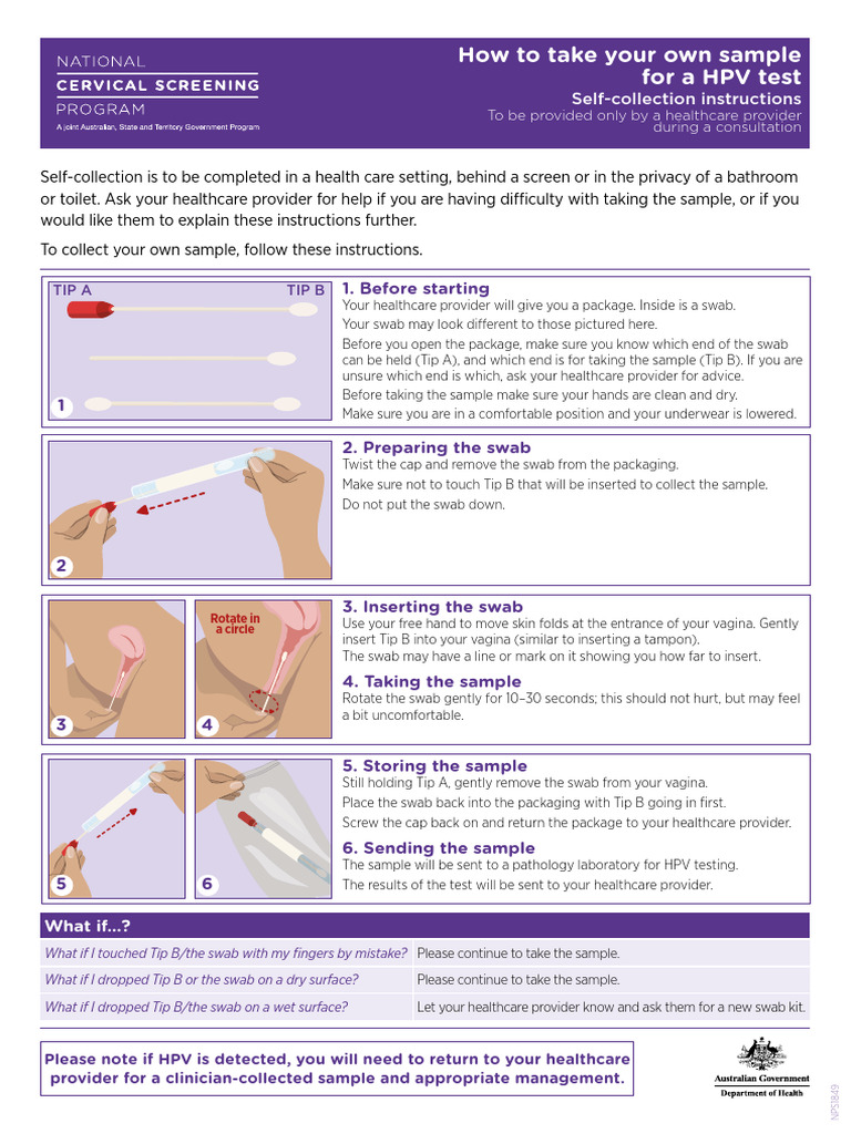 National Cervical Screening Program How To Take Your Own Sample For An ...