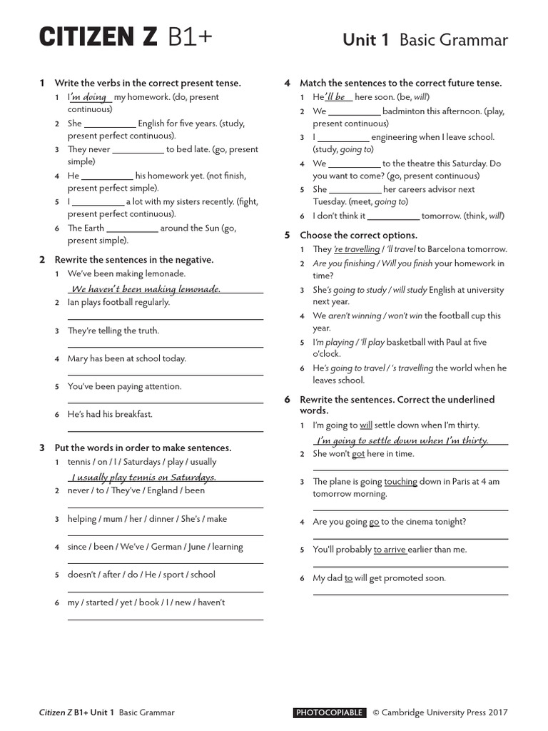 Grammar Basic - Unit 01 | PDF | Languages | Foreign Language Studies