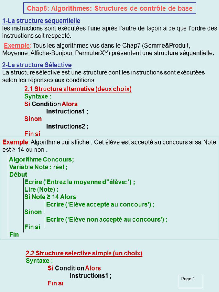 TCT Algorithme-Exercices TIJANI-MBAREK (1) 2 | PDF