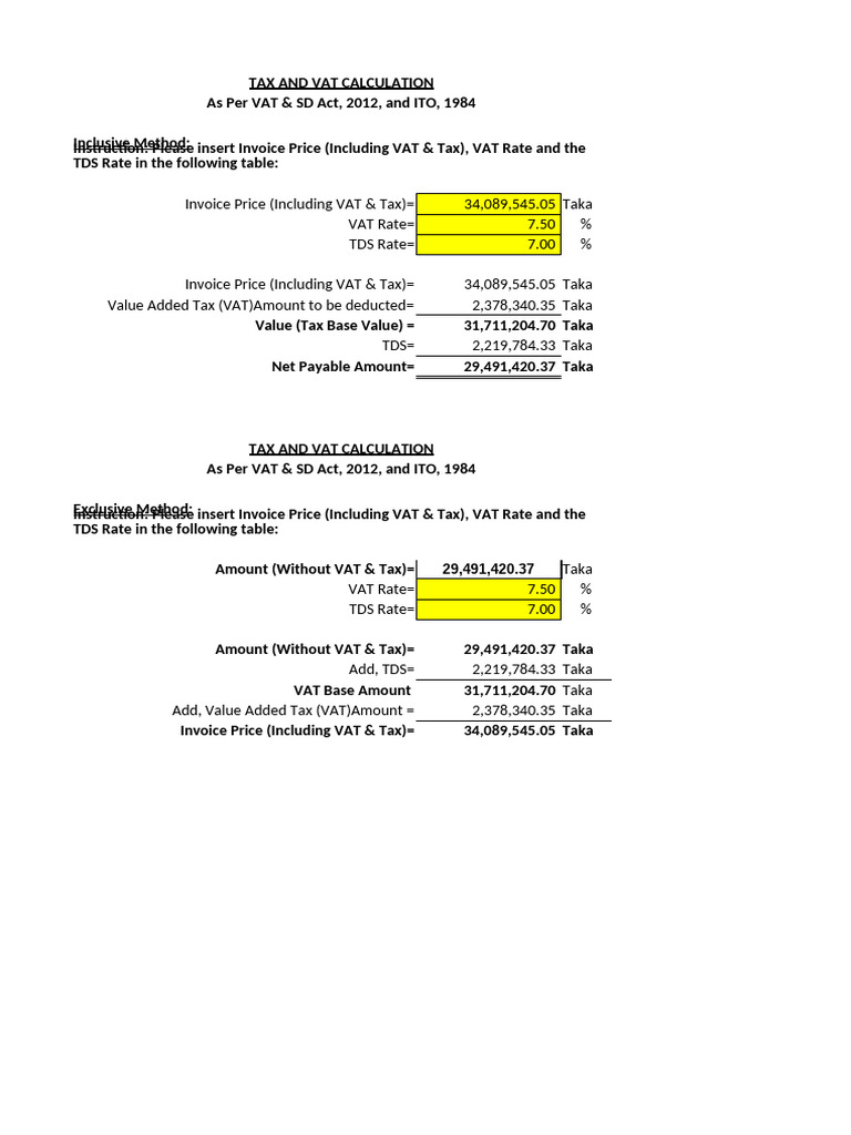 TDS & VDS Calculator | PDF