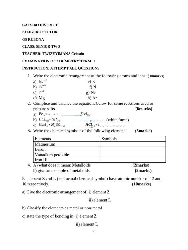 Chem S2 | PDF