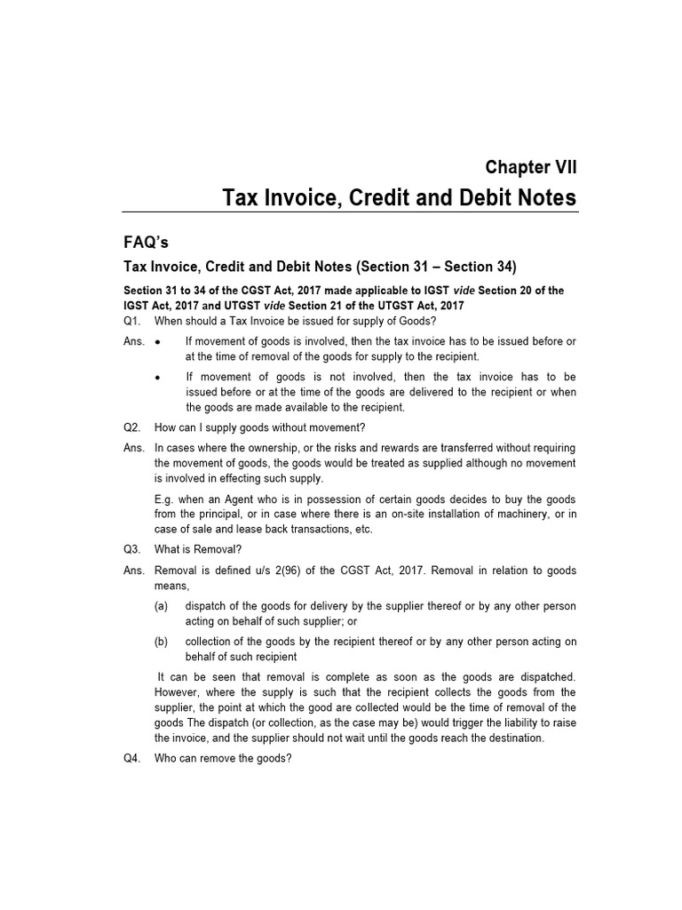 Tax Invoices and Notes: Key FAQs | PDF | Invoice | Receipt