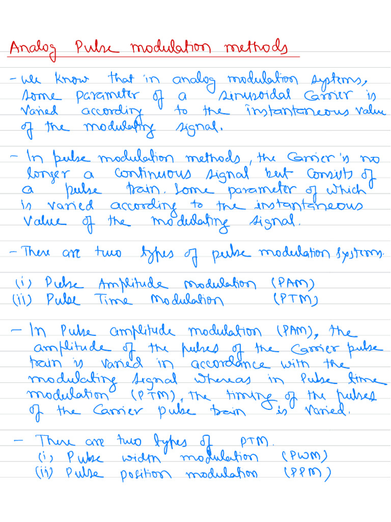 Analog Pulse Modulation | PDF | Modulation | Amplitude