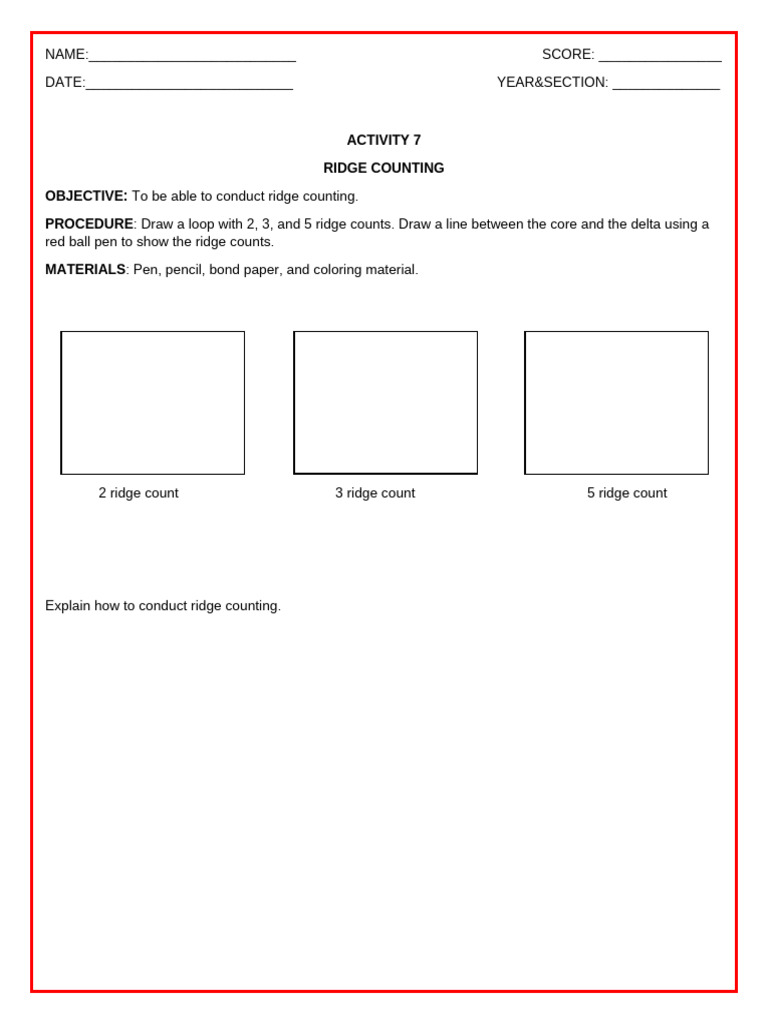 Ridge Counting and Tracing Guide | PDF