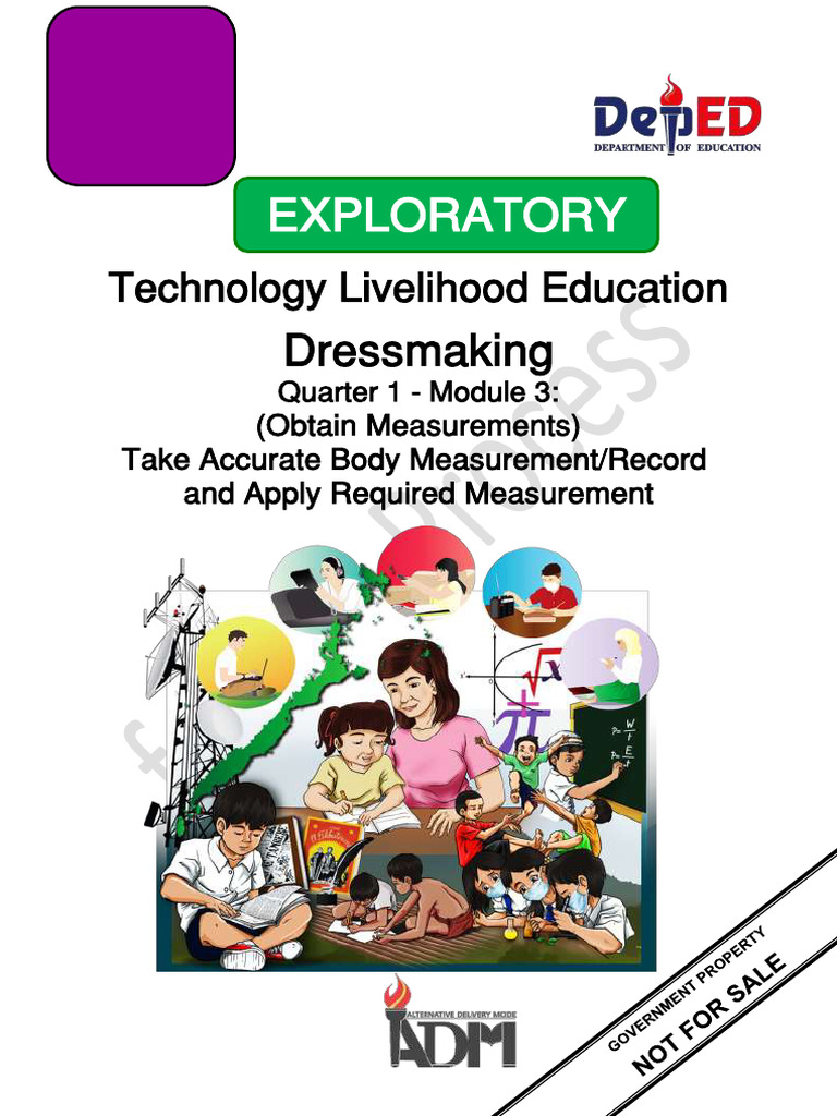TLE 7-8 Dressmaking Q1 - M3 For Printing | PDF | Waist | Learning