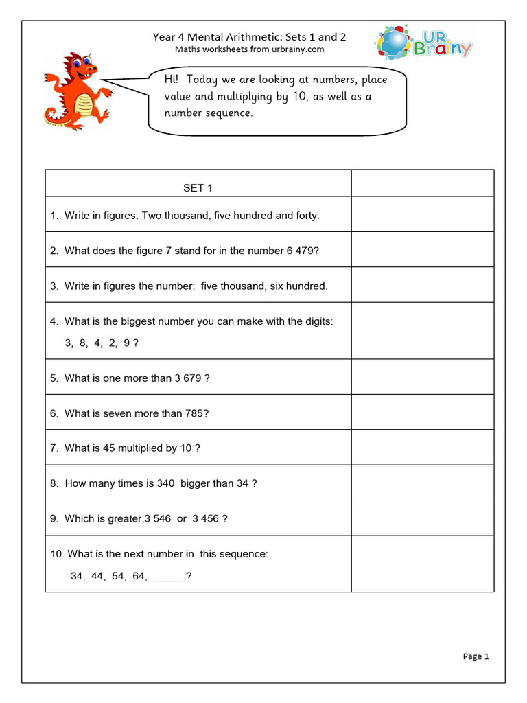 Mental Math Lesson 1 and 2 (1) Set 2 | PDF | Numbers | Mathematics