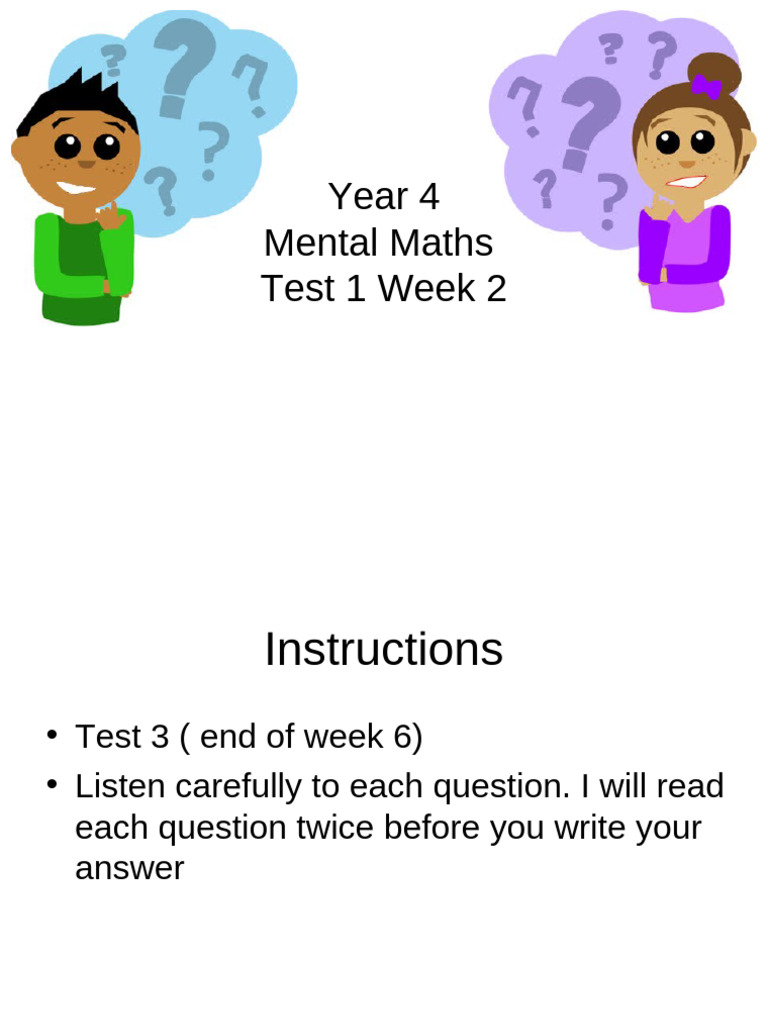 Mental Maths Week 2 Lesson 1 | PDF