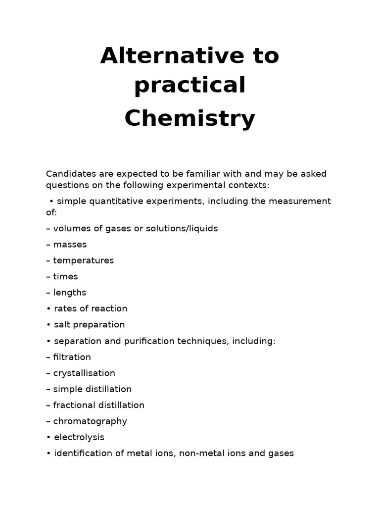 Chemistry Practical Exam Guide | PDF