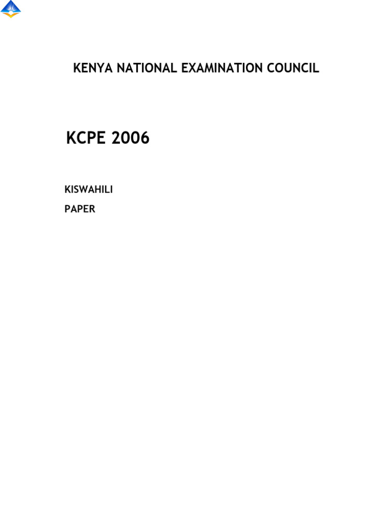 Kiswahili Questions Paper Kcpe 2006 | PDF