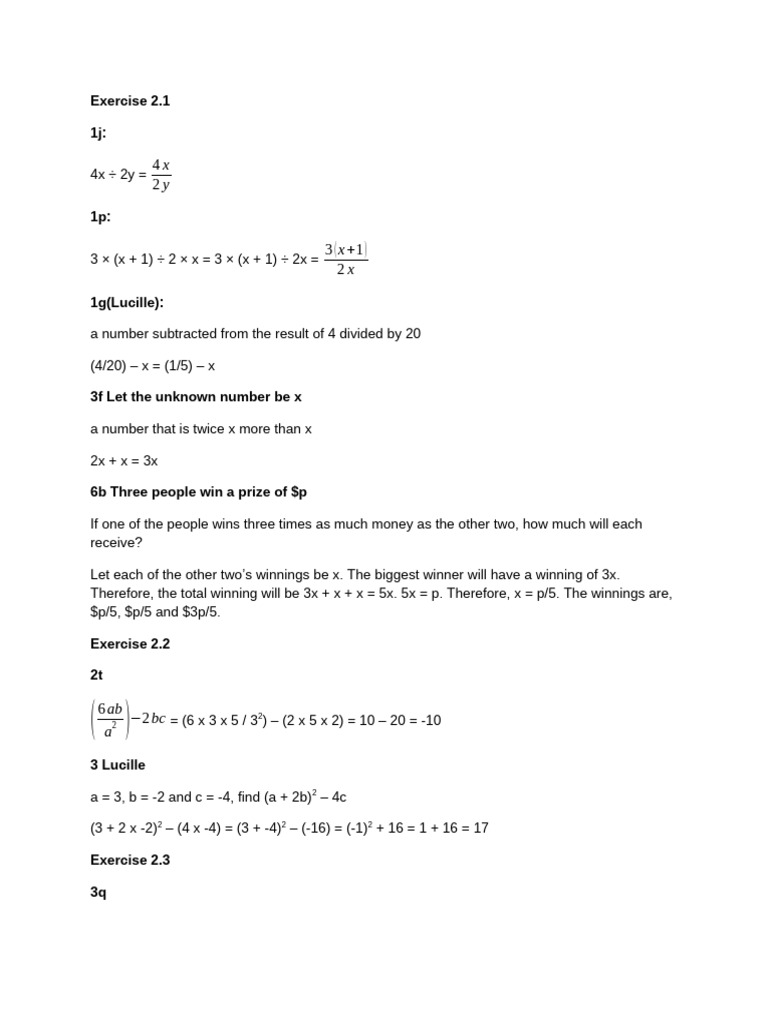 Chapter2 Exercises Teaching | PDF | Mathematics