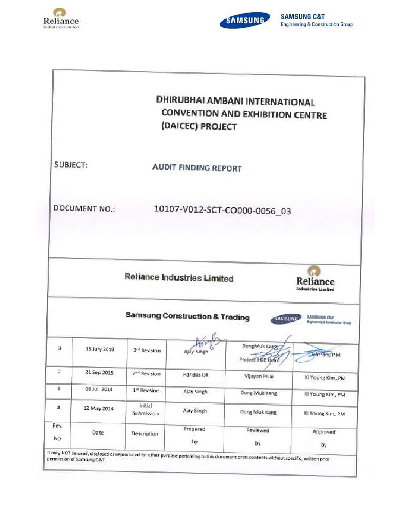 10107 V012 SCT CO000 0056_03 Audit Finding Report | PDF