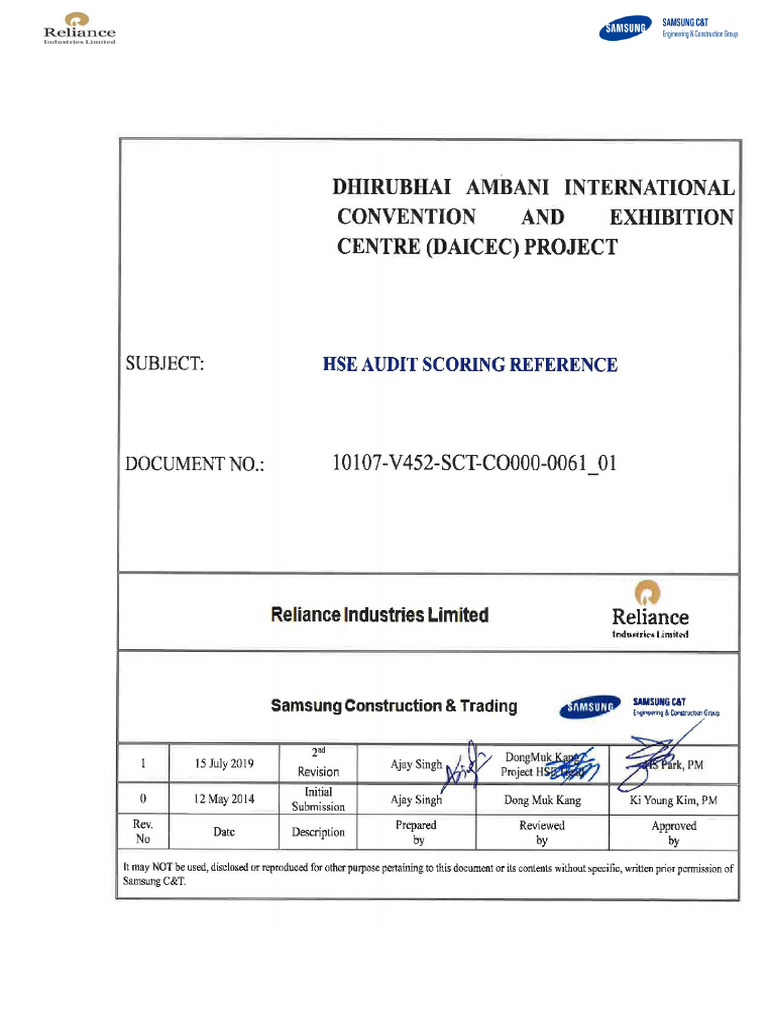 10107-V452-SCT-CO000-0061_01 - HSE Audit Scoring Reference | PDF | Business