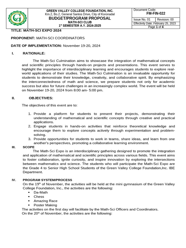 Travel Allowance Proposal | PDF | Science | Mathematics