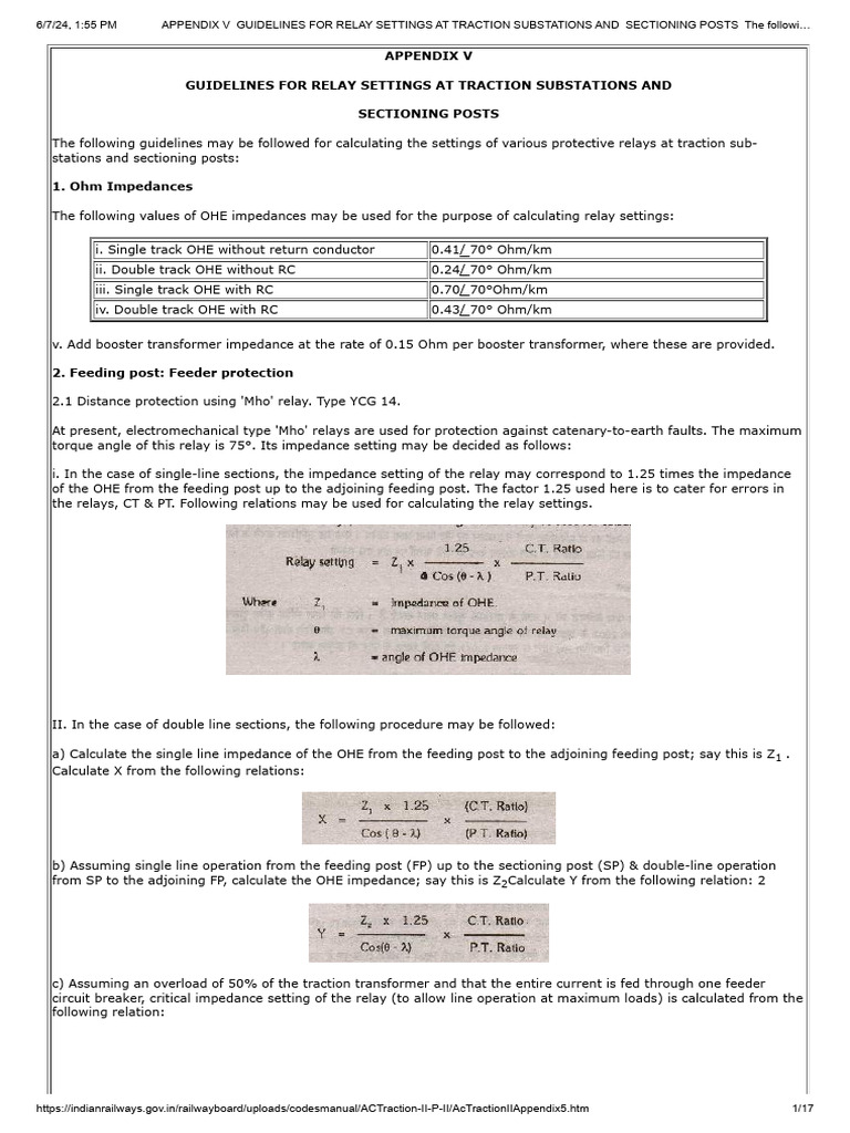 5. Feeder protectio APPENDIX V GUIDELINES FOR RELAY SETTINGS AT ...