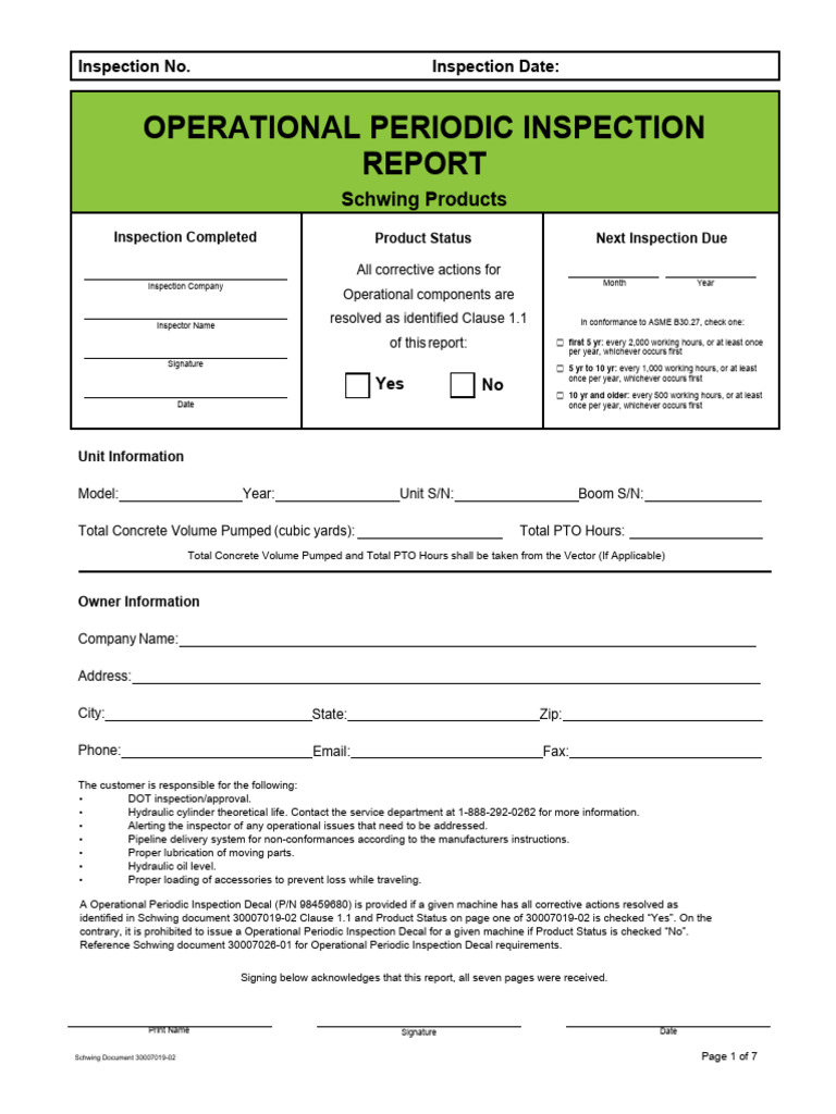 30007019-02 Operational Periodic Inspection Report | PDF | Mechanical ...