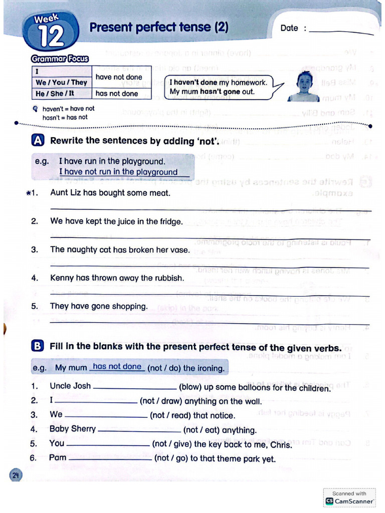 Weekly English Grammar Exercises 5A Week12-22 | PDF