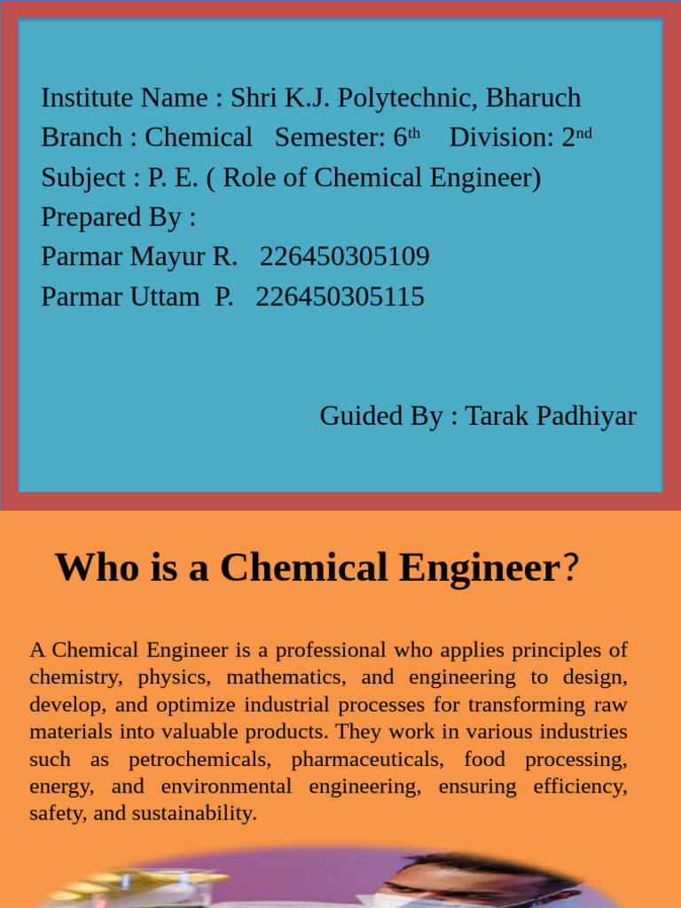 Role of Chemical Engineers in Industry | PDF | Chemical Engineering | Waste