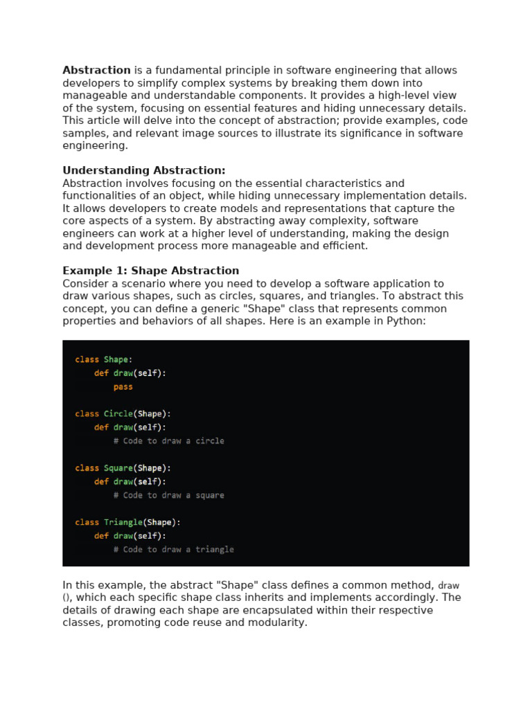 Understanding Abstraction | PDF | Abstraction (Computer Science ...