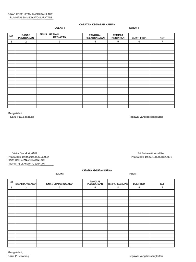 FORM ADL Tahunan DUPAK | PDF
