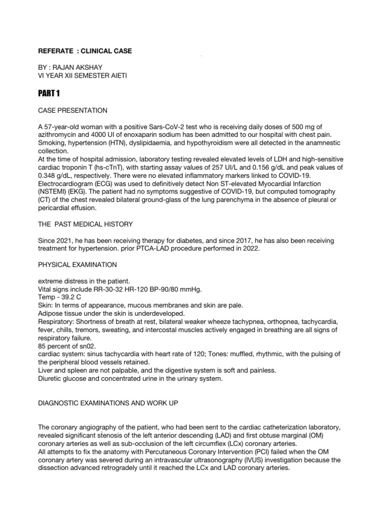 RAJAN AKSHAY REFERATE (Cardiac Surgery) | PDF | Surgery | Coronary ...