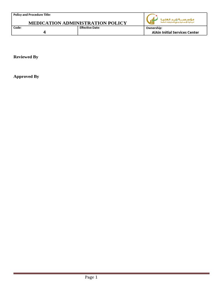 4 Aisc Medication Administration Policy | PDF | Medical Prescription ...