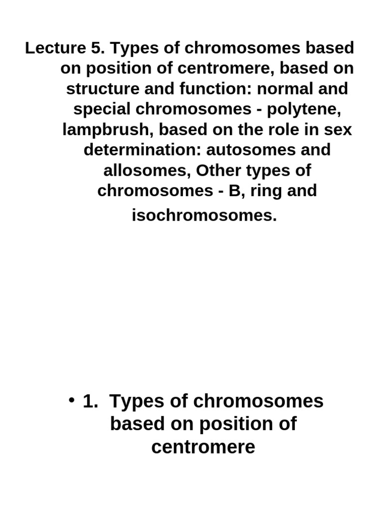 Types of Chromosomes Explained | PDF | Chromosome | Life Sciences