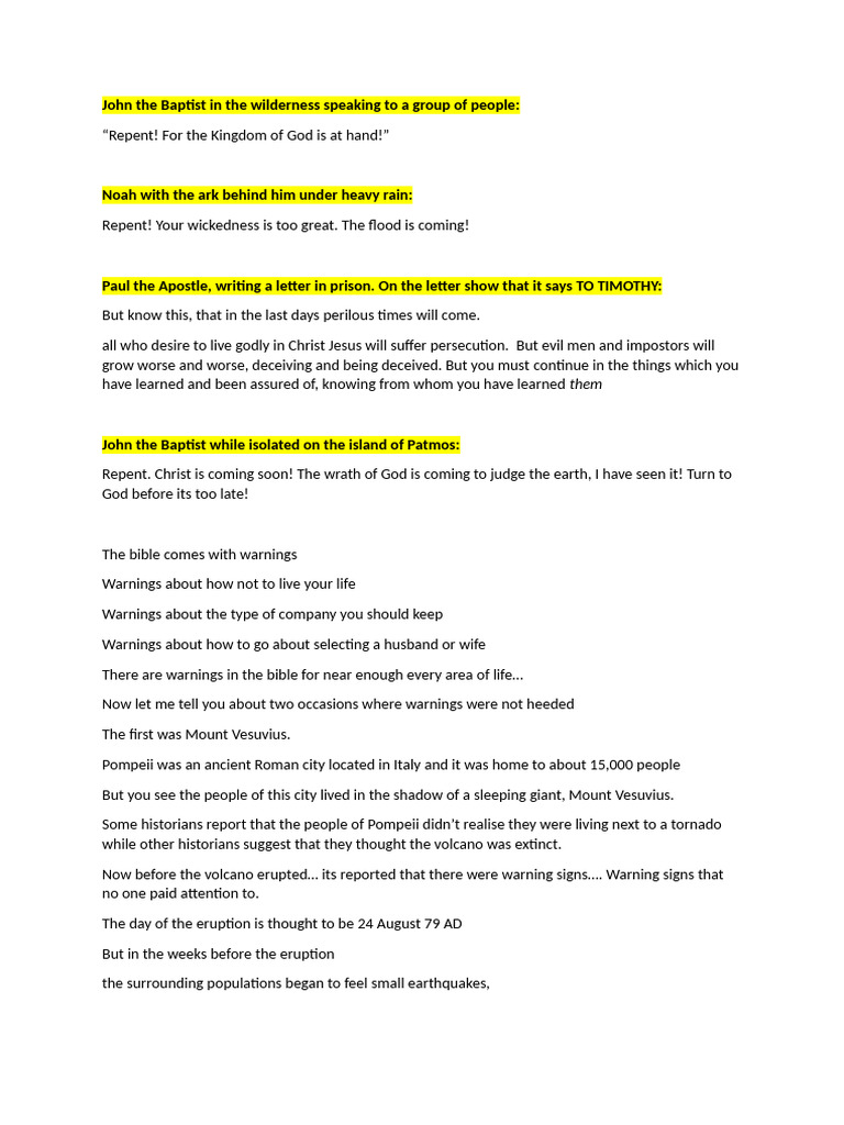 5 Warnings To Take Seriously UPDATED | PDF | Volcano | Types Of ...