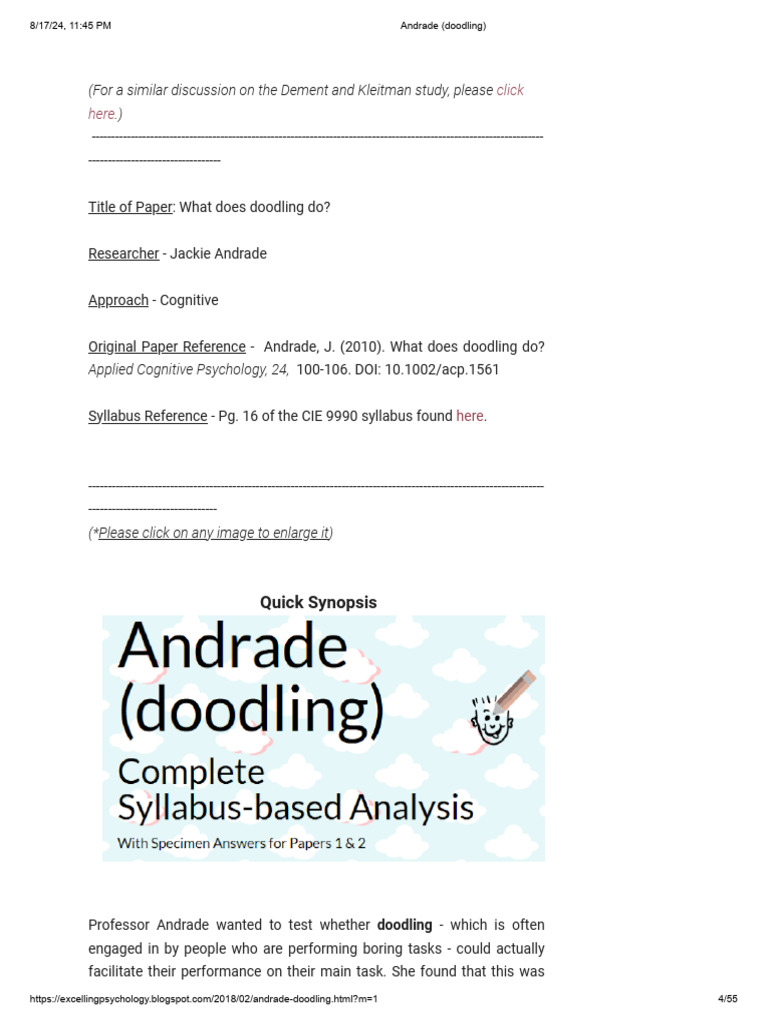 Andrade (doodling) | PDF | Sampling (Statistics) | Attention Andrade (doodling) | PDF | Sampling (Statistics) | Attention