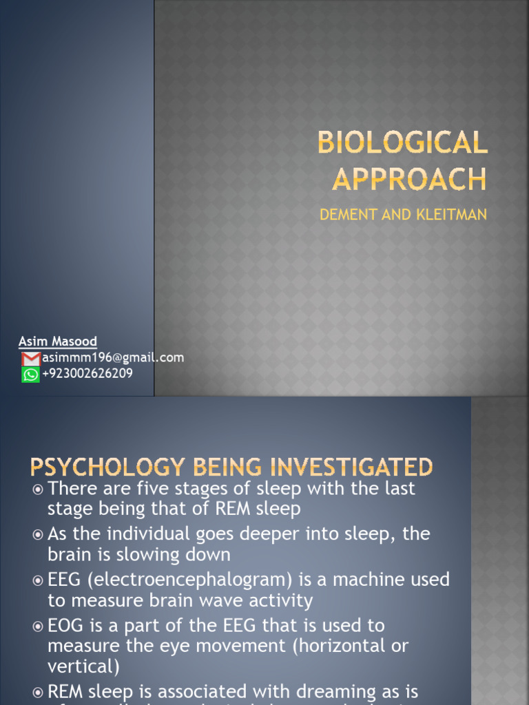 Dement and Kletiman Summary | PDF | Sleep | Rapid Eye Movement Sleep
