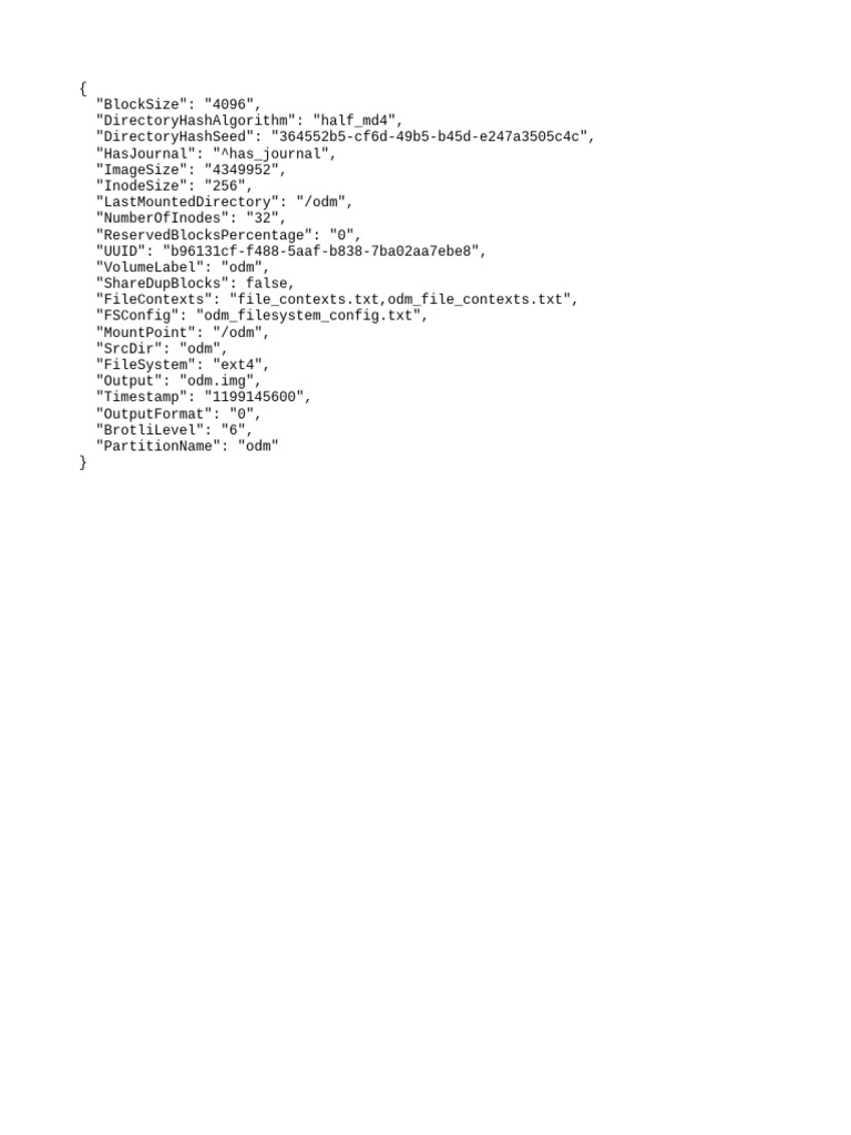 ext4 Filesystem Configuration Details | PDF