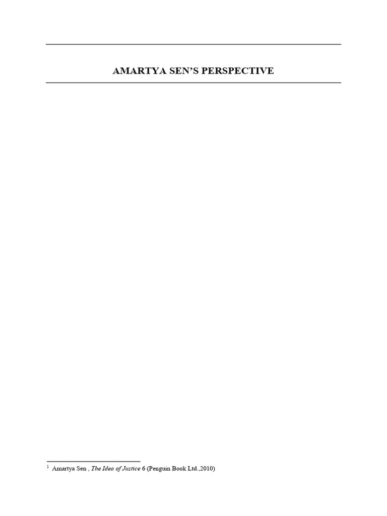 Analysing Rawls Theory of Justice Through Amartya Sens Perspective ...