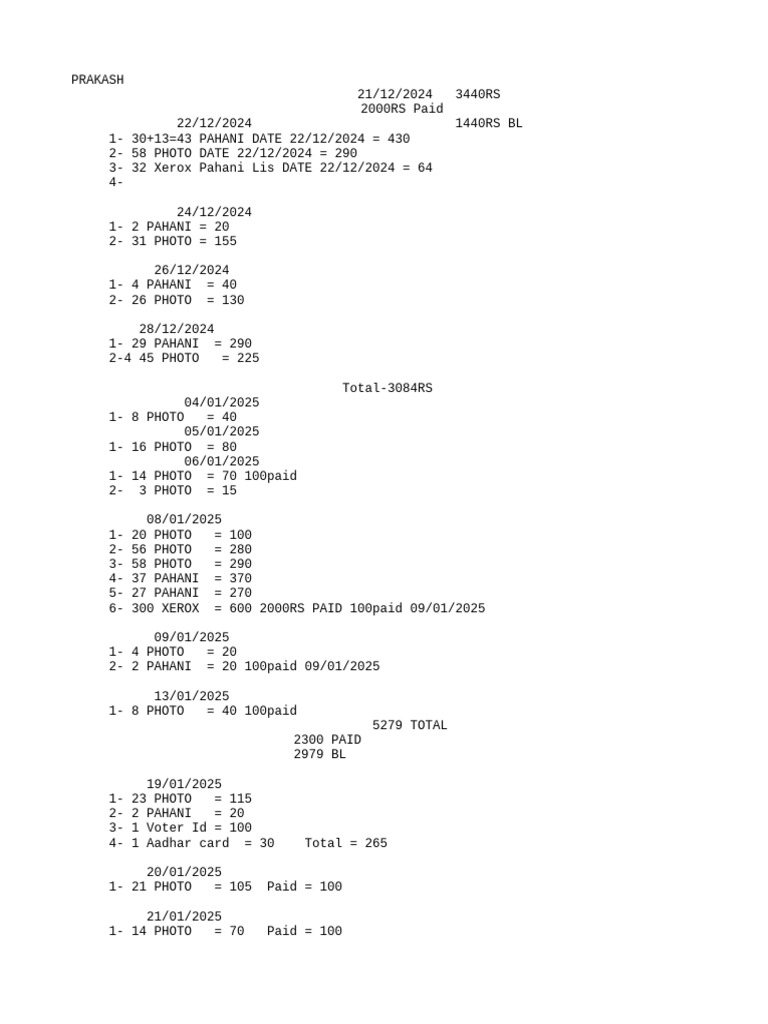 Prakash Pending Bill | PDF