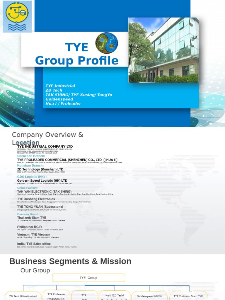 TYE Group Overview and Operations | PDF | Printed Circuit Board | Shenzhen