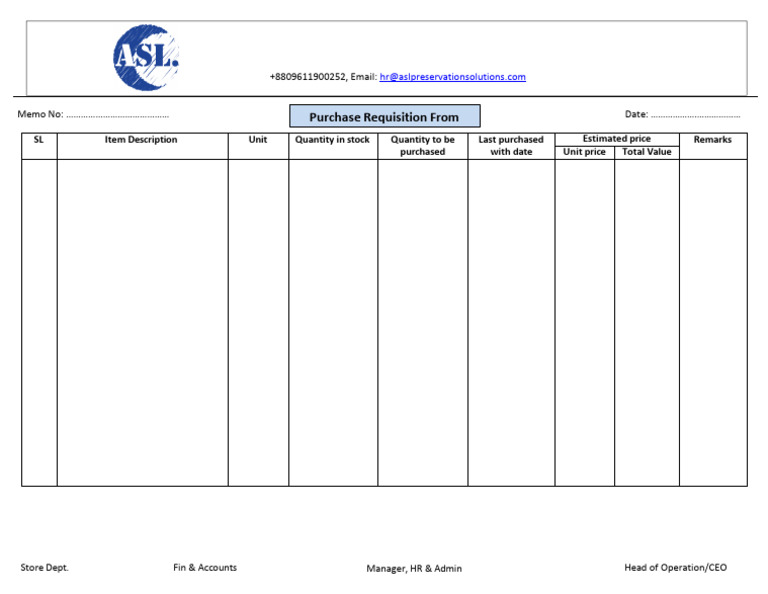 Requisition Form | PDF