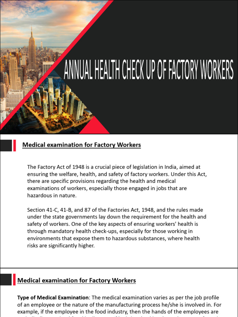 Medical Checkup Requirements Under Factories Act | PDF | Physical ...