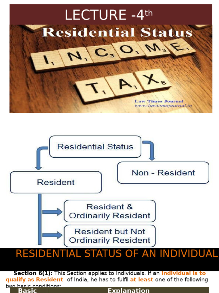 Residential Status | PDF | Taxes | Government Finances