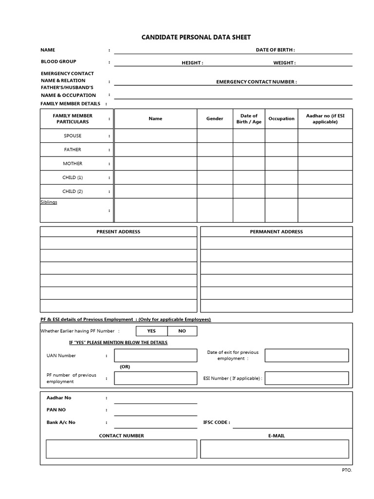 Candidate Personal - Data Sheet-1 | PDF | Access Control | Authentication