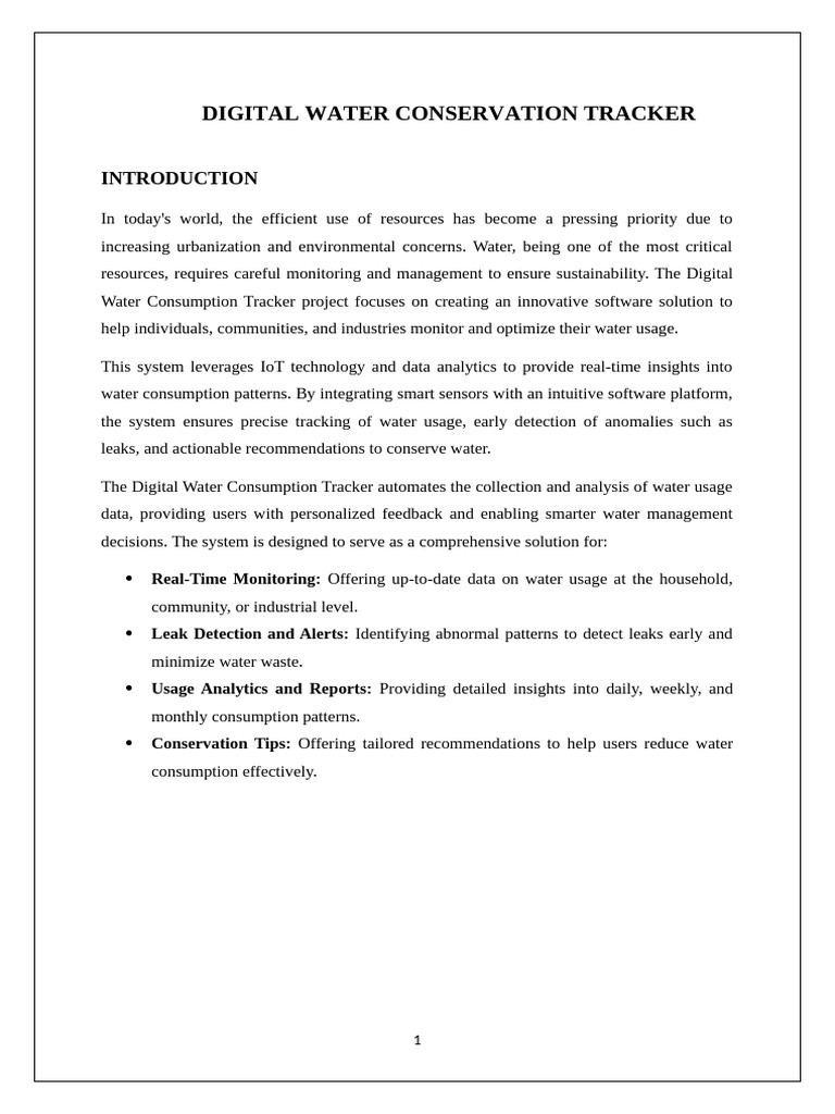 Digital Water Consumption Tracker | PDF | Internet Of Things | Computer ...