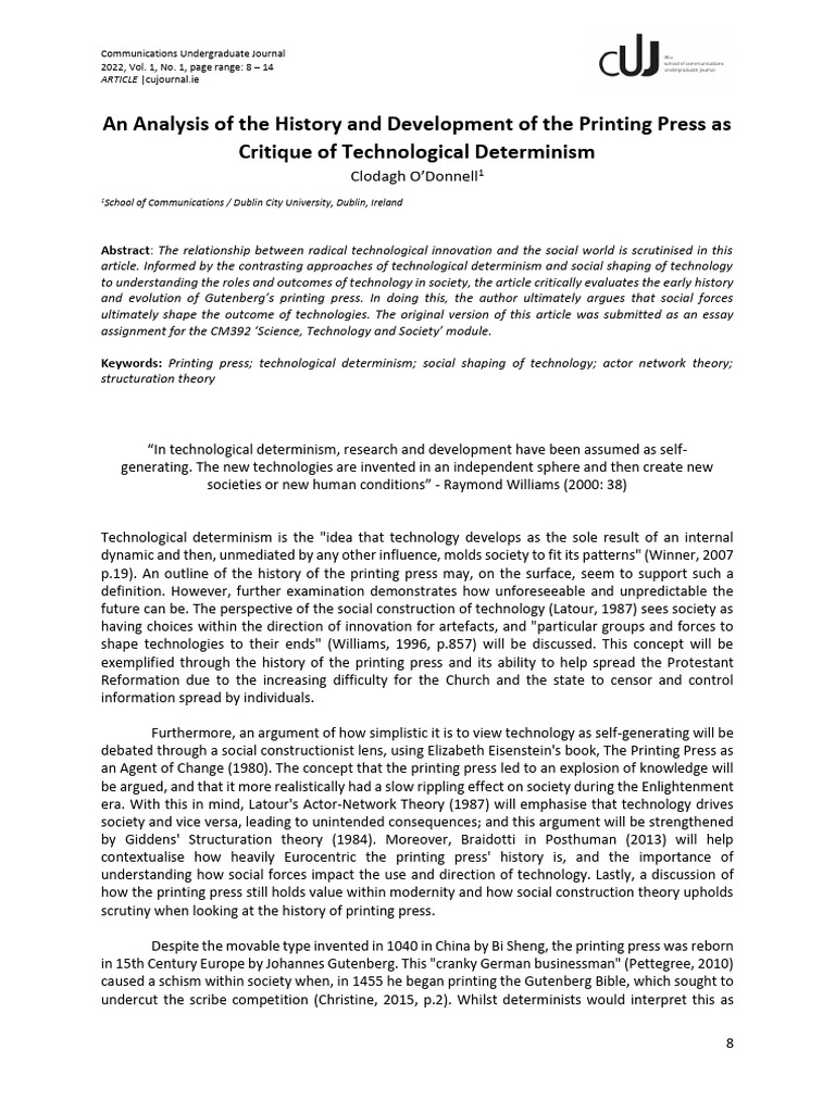 An Analysis of The History and Development of The Printing Press | PDF ...