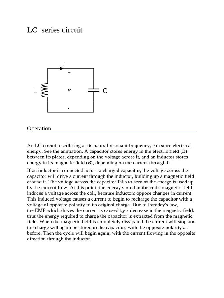 LC Circuit Resonance and Applications | PDF | Inductor | Electrical ...