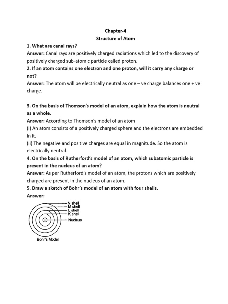 Structure of Atom | PDF | Atoms | Atomic Nucleus